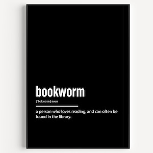 Bookworm Definition Print - Etsy