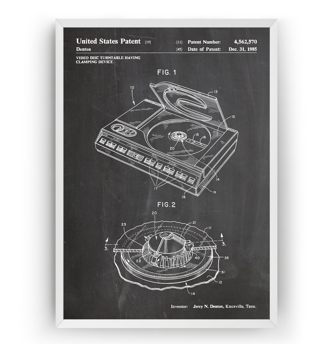 Magnavox Laserdisc Player 1985 Patent Print Movie Room Wall - Etsy