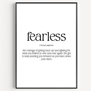 Fearless Definition Print - Etsy