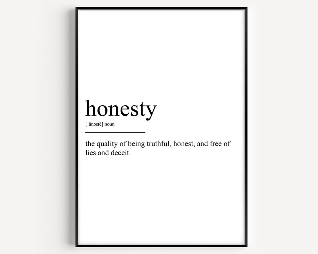 Honesty Definition Print - Etsy