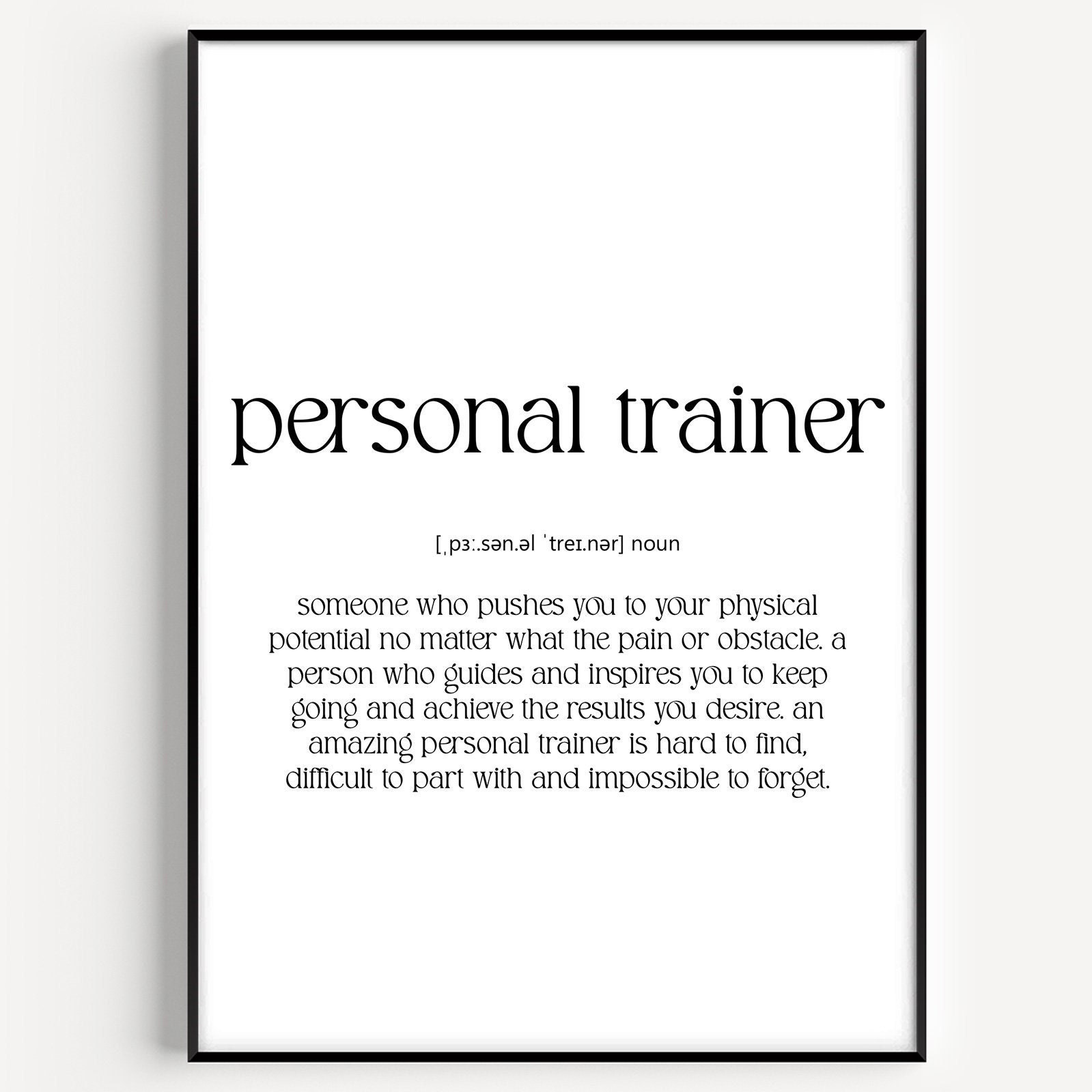 Personal Trainer Definition Print - Etsy