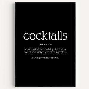 Cocktails Definition Print - Etsy UK