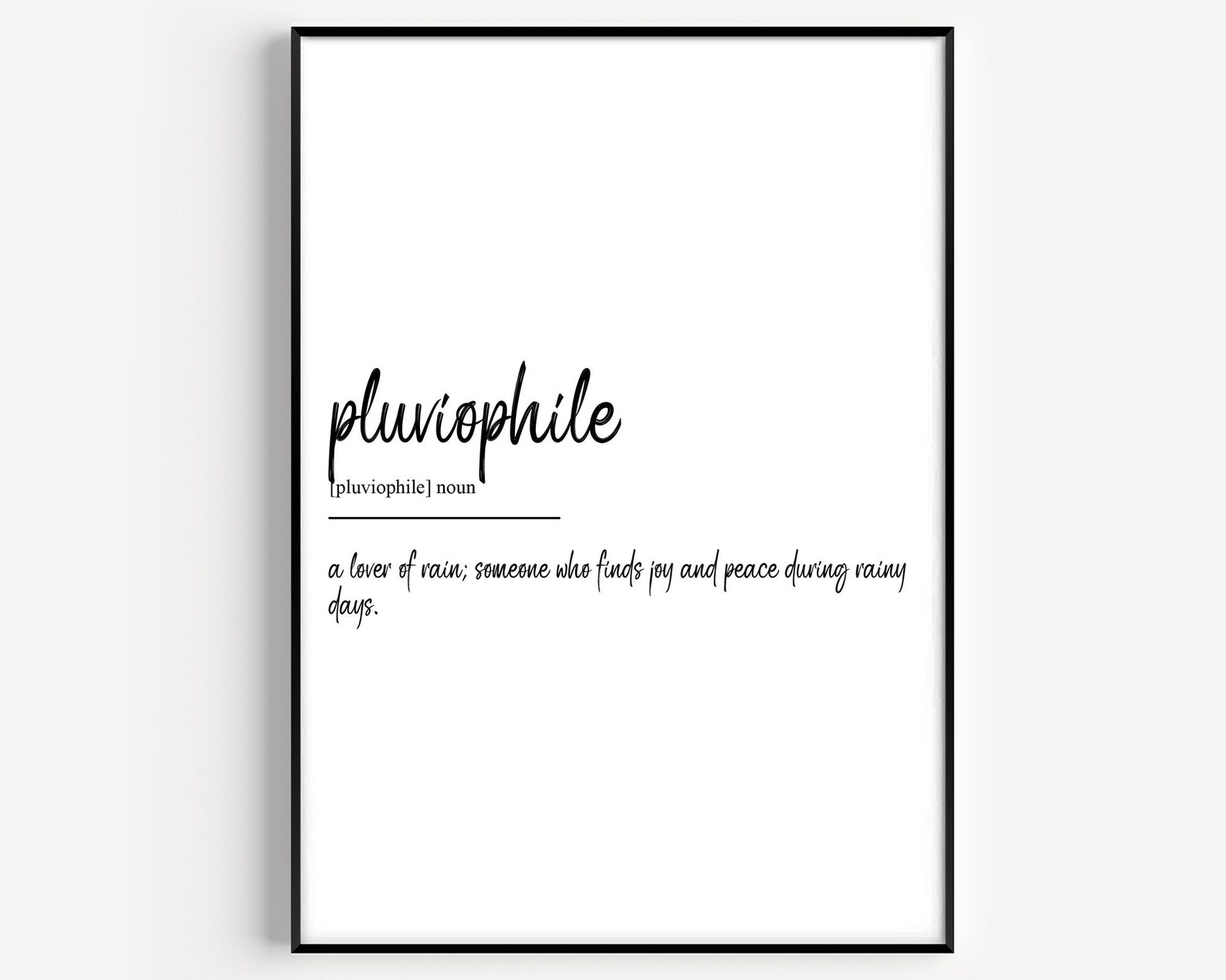 Pluviophile Definition Print - Version 2 - Etsy UK