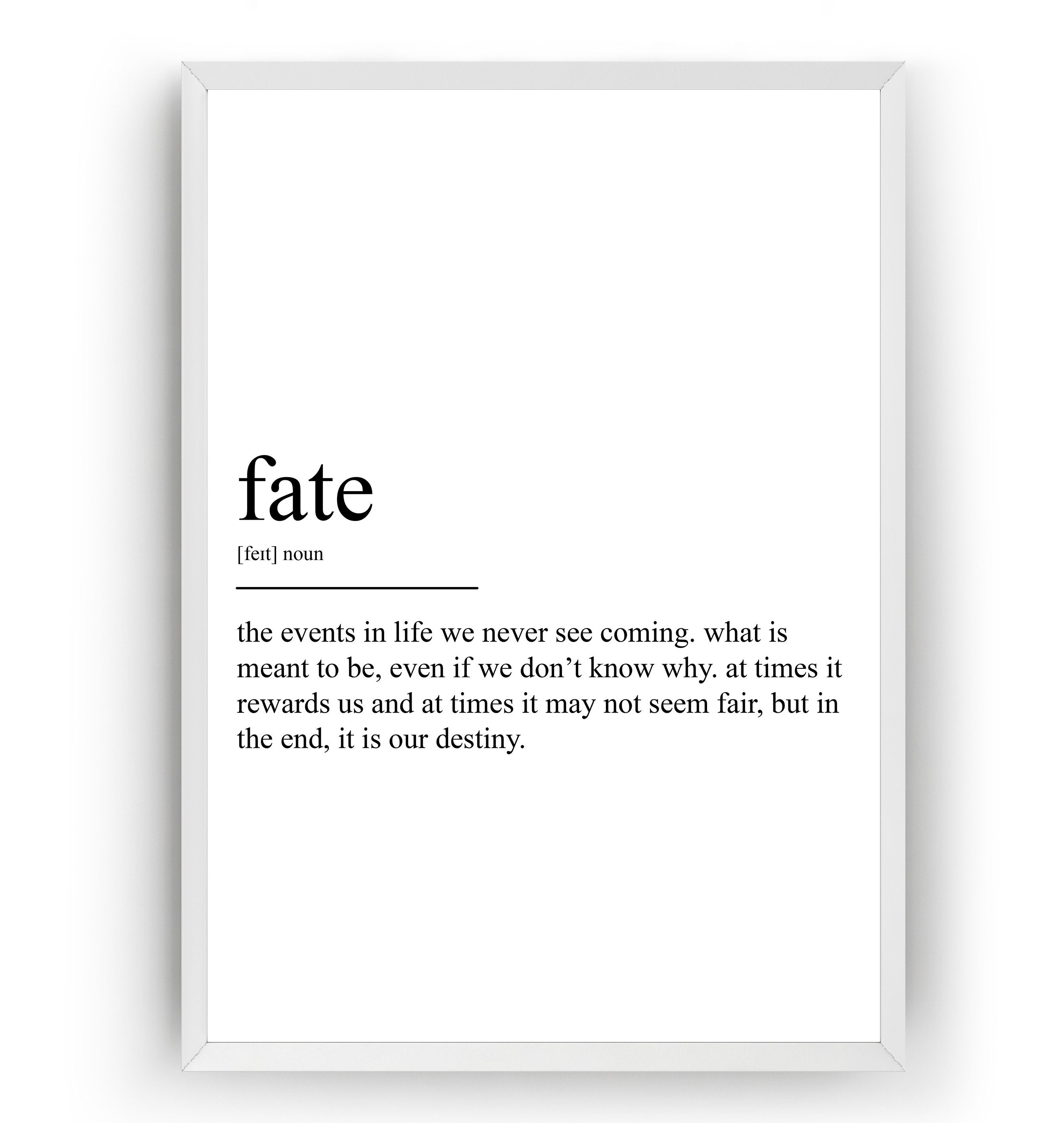 Fate Definition Print | Etsy