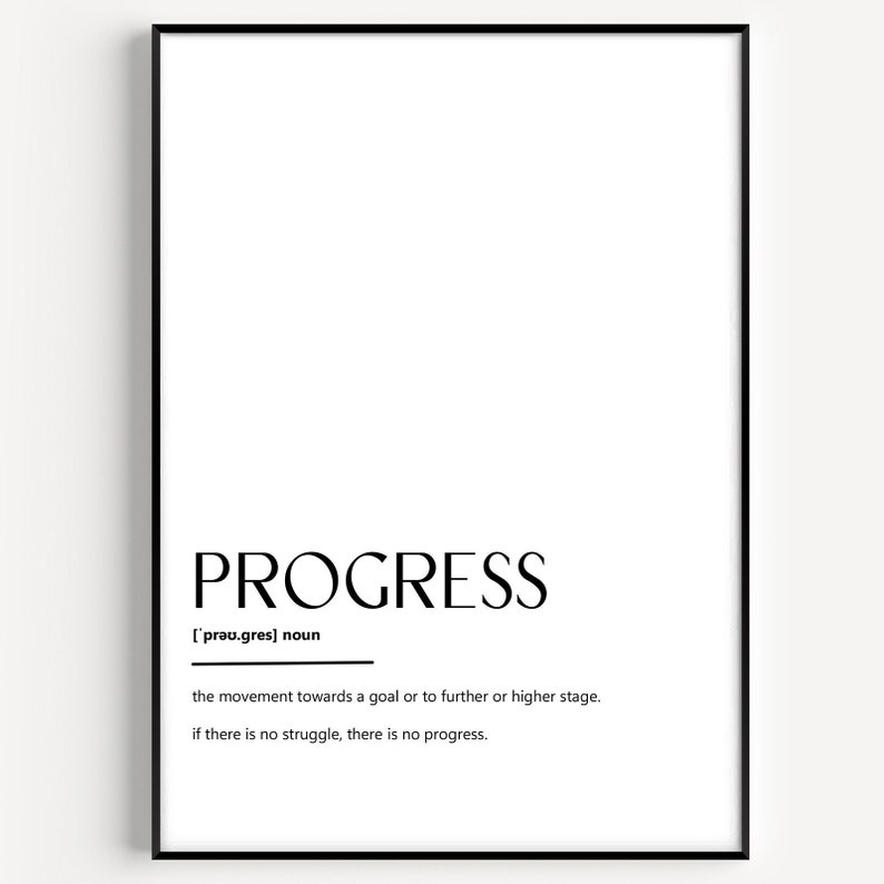 Progress Definition Print - Etsy