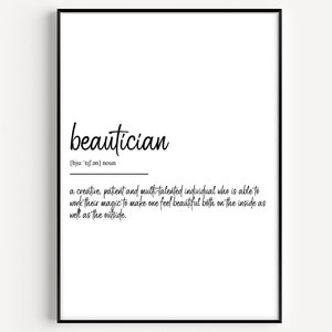 Beautician Definition Print - Etsy