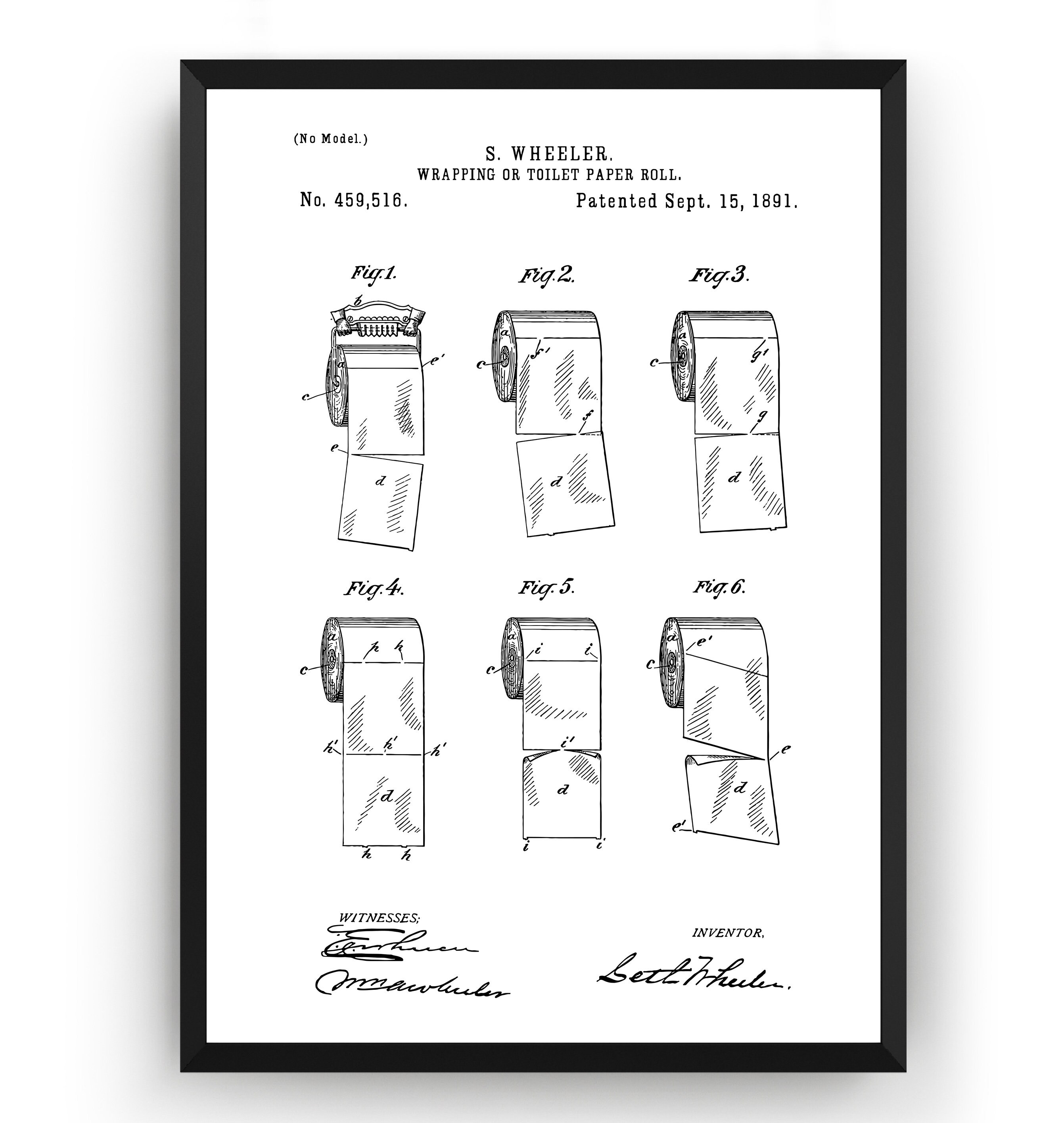 Toilet Paper Roll 1891 Patent Print Wall Art Poster Bathroom - Etsy UK