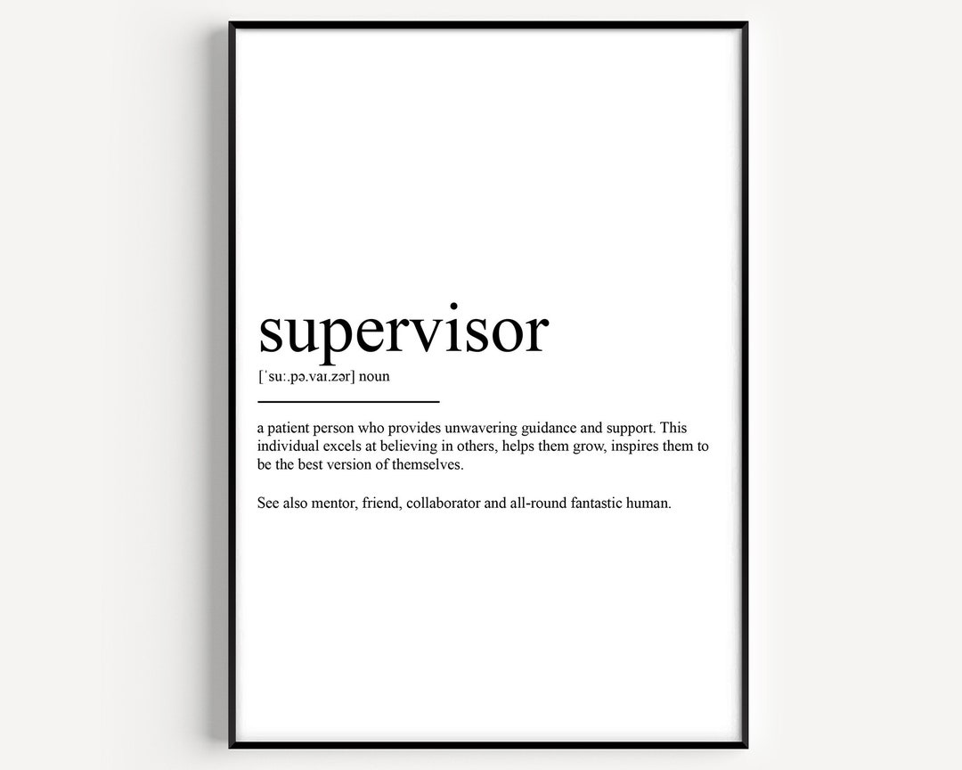 Supervisor Definition Print - Etsy