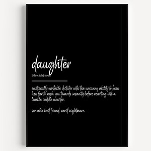 Daughter Definition Print - Version 2 - Etsy
