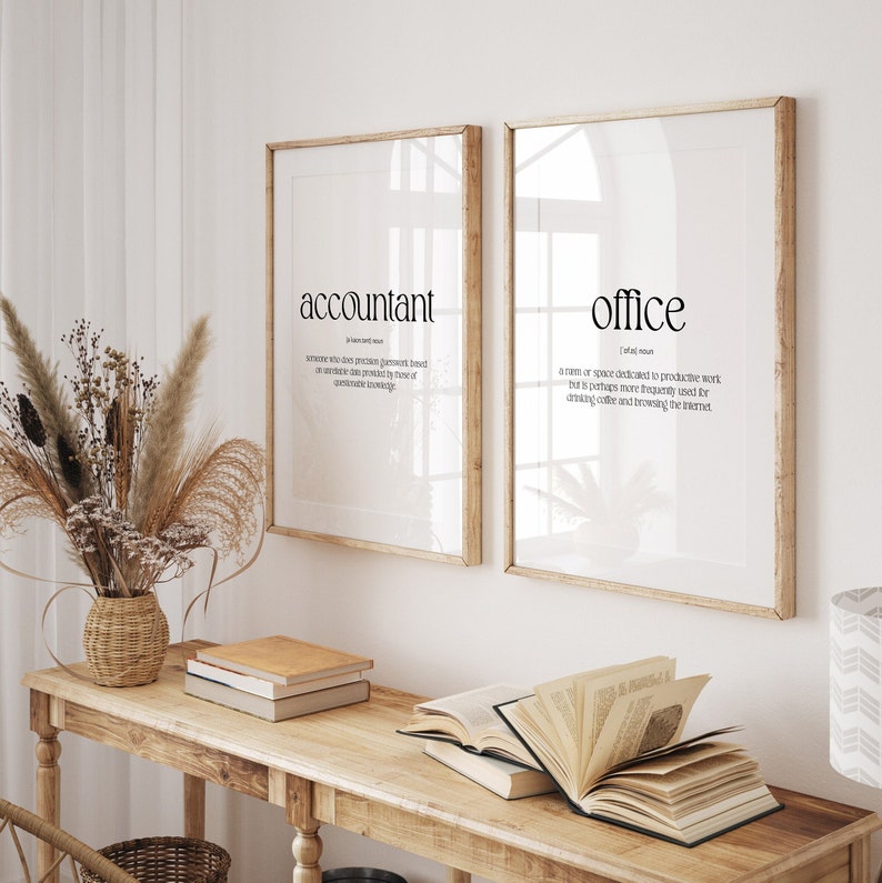 Accountant Set of 2 Definition Prints, Office Decor, Workplace Wall Art ...