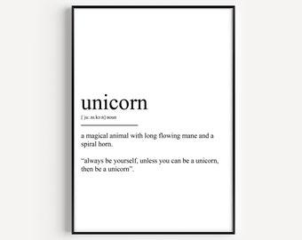 TRANSPARENT Unicorn Definition Poster Unicorn Gift Unicorn Quotes Funny ...