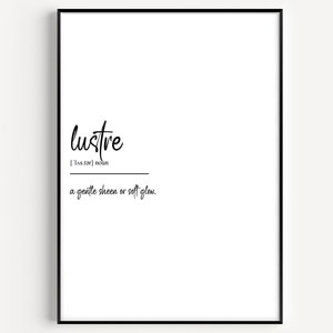 Lustre Definition Print - Etsy UK