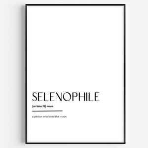Selenophile Definition Print - Etsy