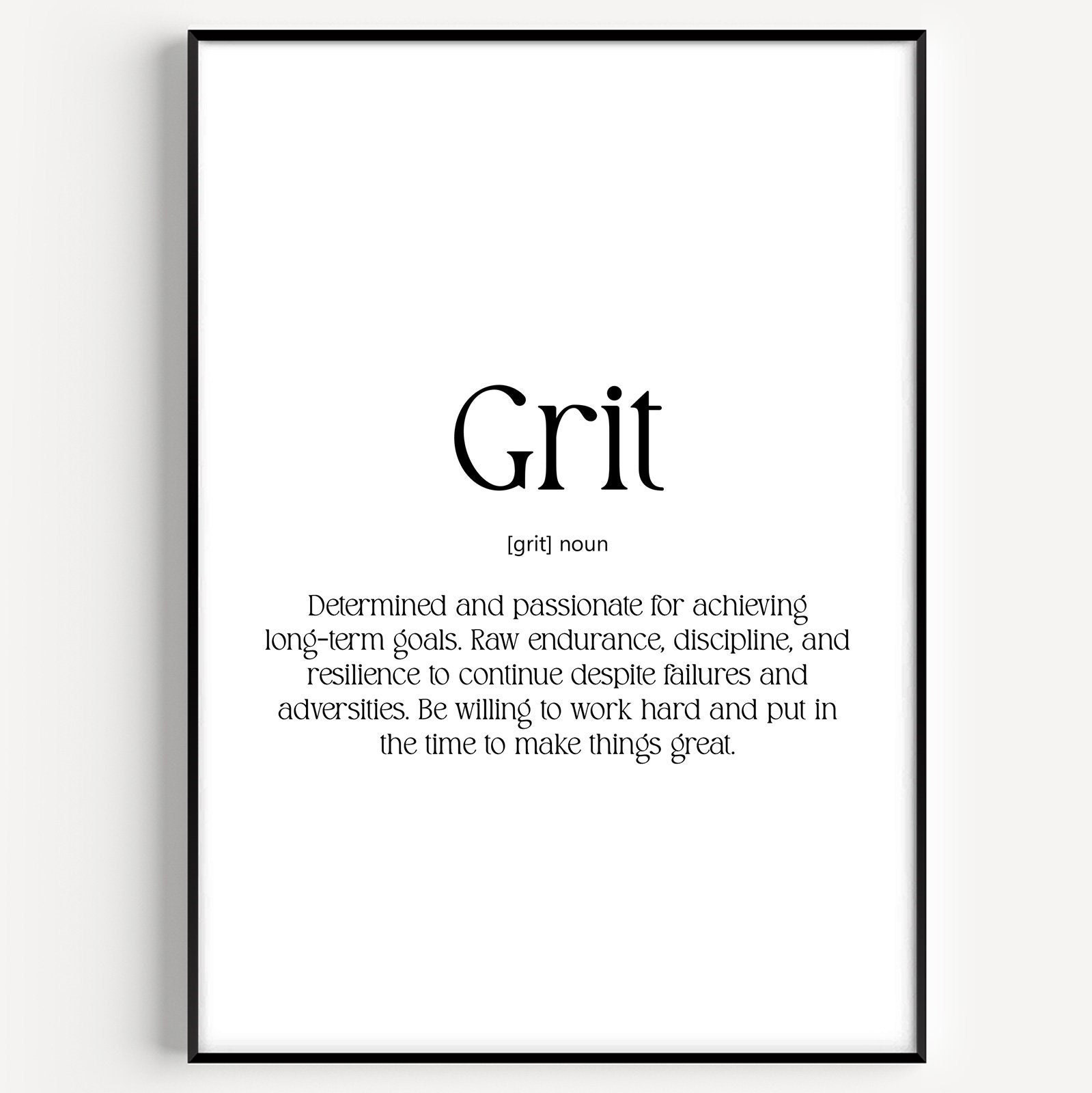 Grit Definition Print Version 2 - Etsy