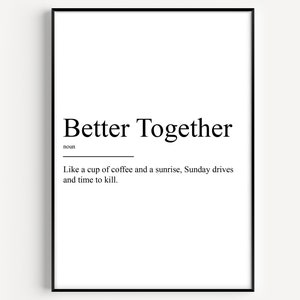 Better Together Definition Print - Etsy