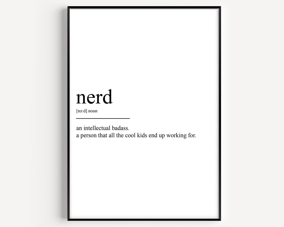 Nerd Definition Print - Etsy UK