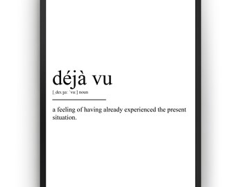 Déjà Vu Definition Print Poster - Etsy