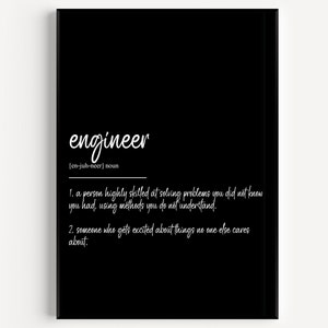 Engineer Definition Print - Version 2 - Etsy UK