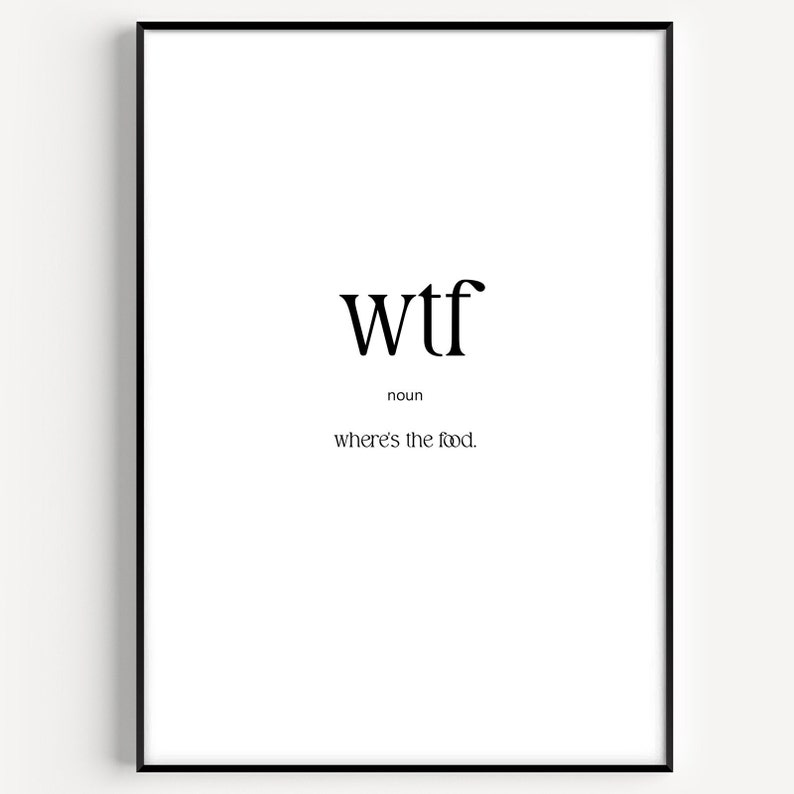 WTF Definition Print - Etsy