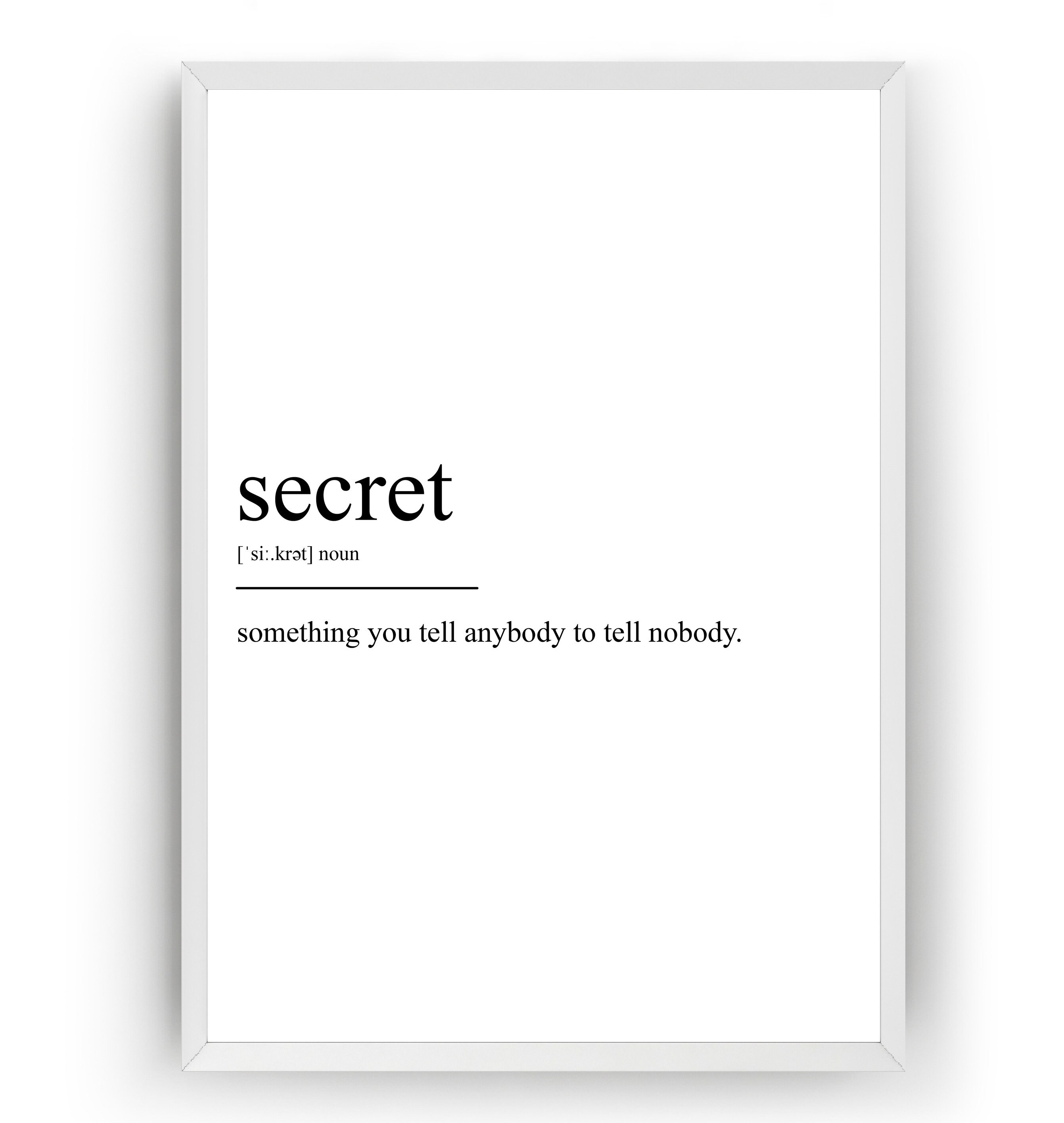 Secret Definition Print - Etsy