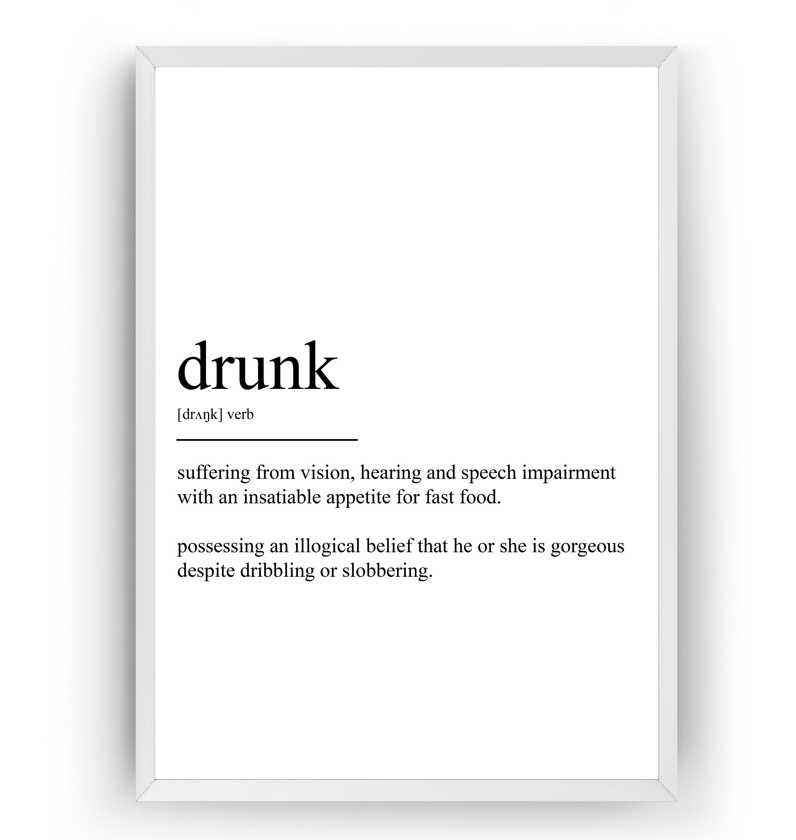 Drunk Definition Print - Etsy Ireland