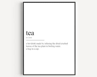 Tea Definition Print Kitchen Definition Print Tea Sign Tea Definition ...