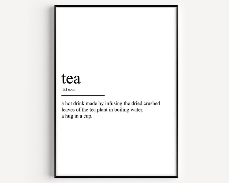 Tea Definition Print - Etsy UK