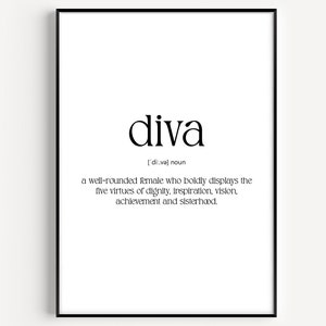 Diva Definition Print - Etsy
