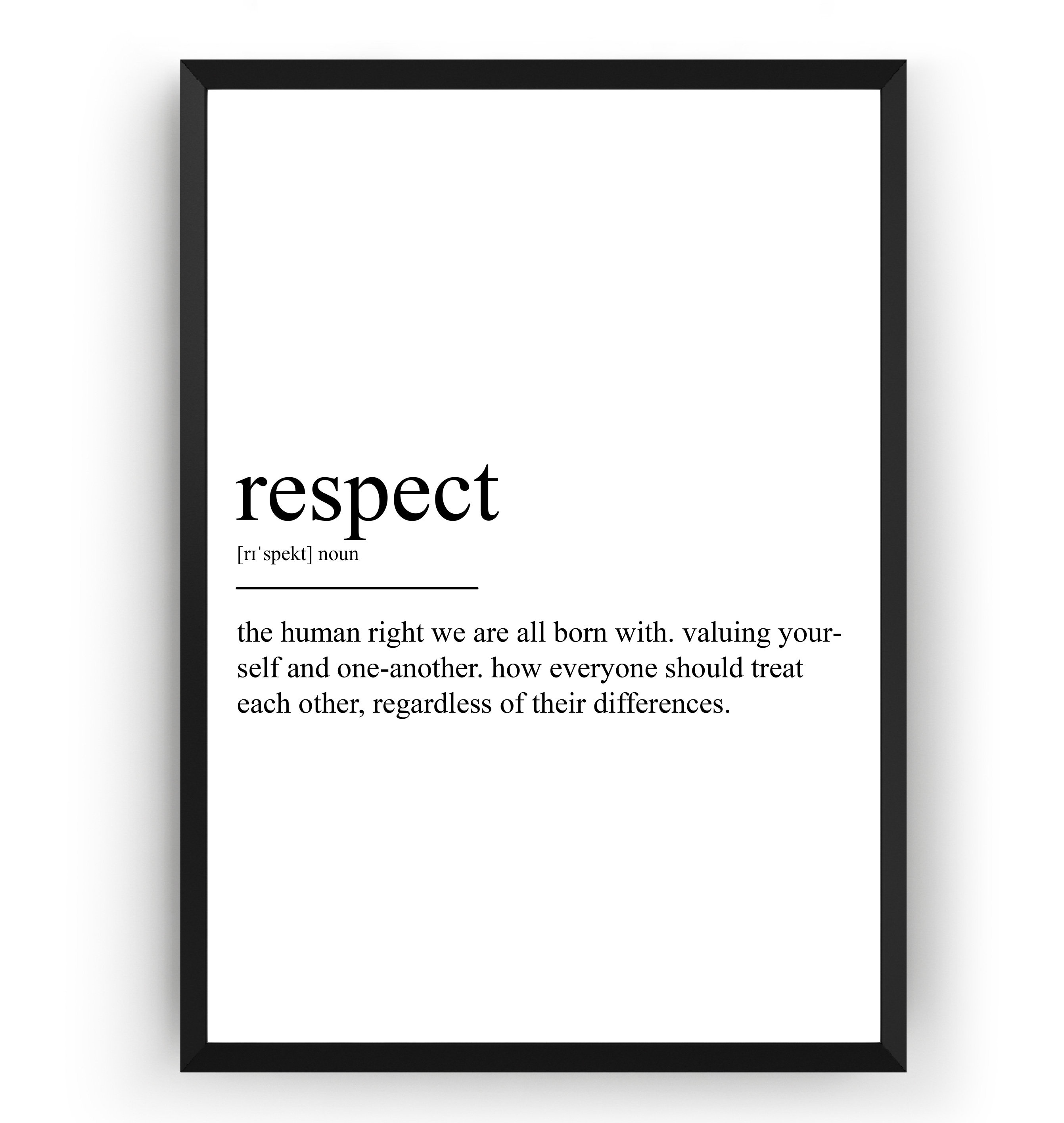 Respect Definition Print - Etsy