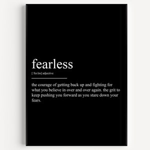 Fearless Definition Print - Etsy