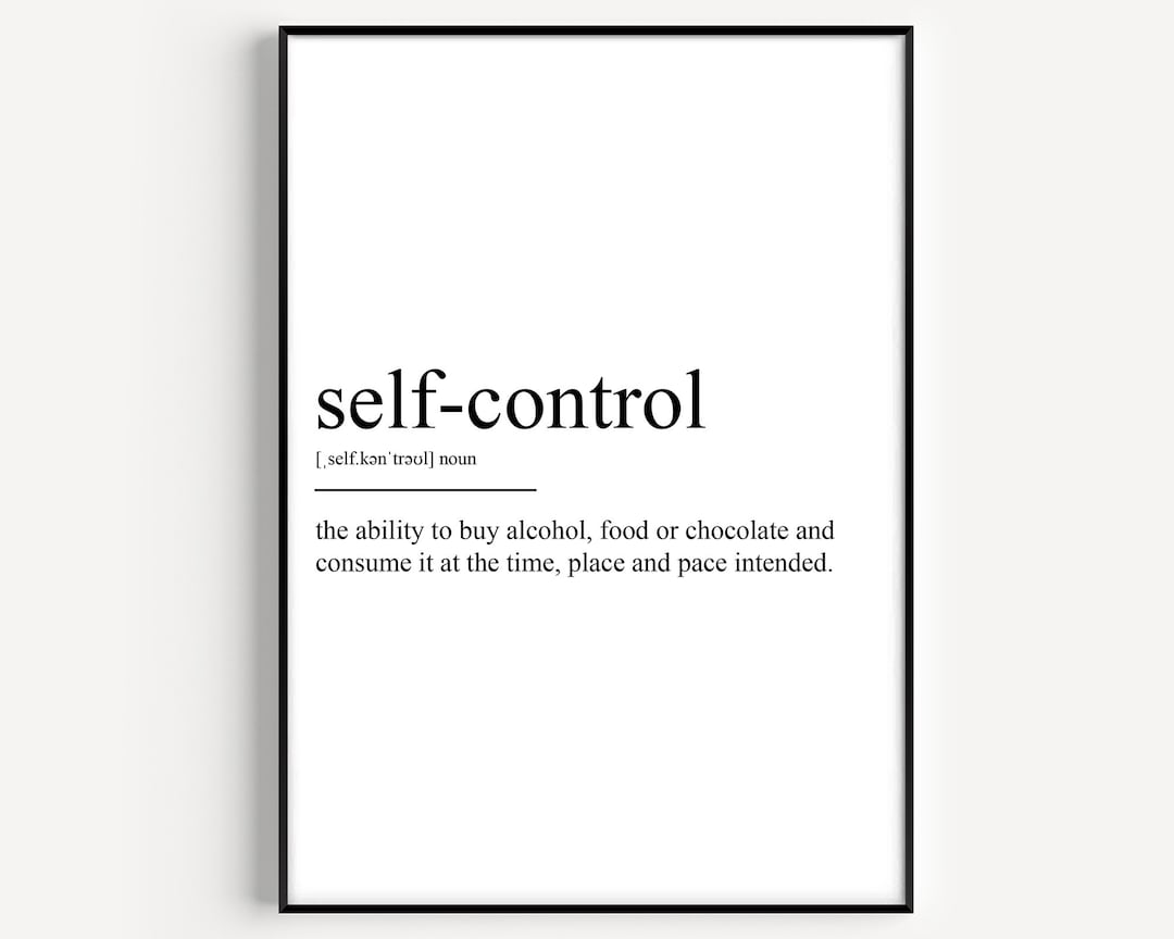 Self Control Definition Print - Etsy