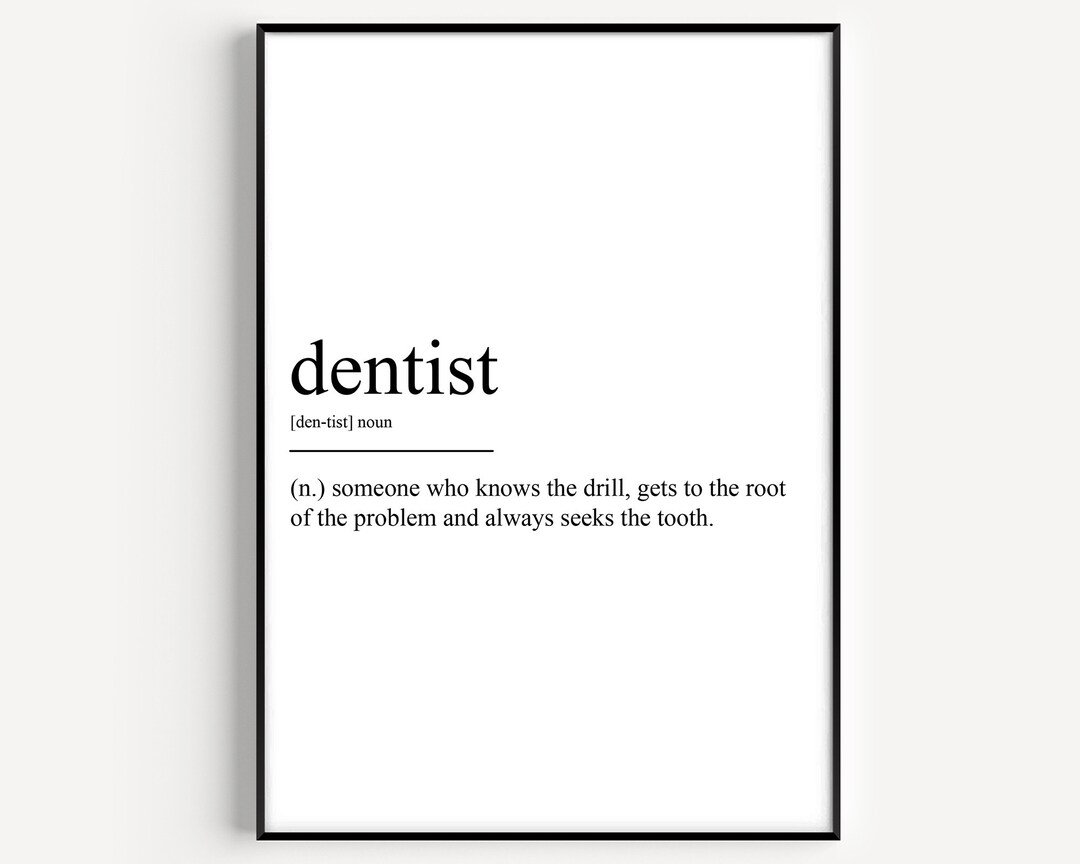 Dentist Definition Print - Etsy