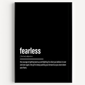 Fearless Definition Print - Etsy