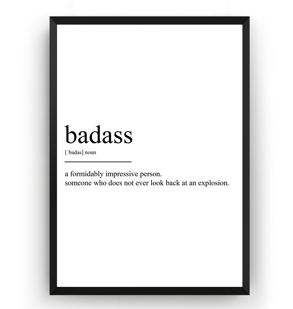 Badass Definition Print | Etsy