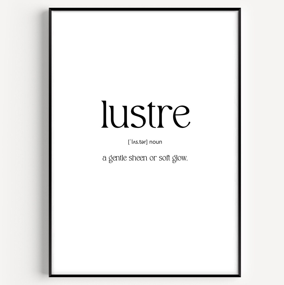 Lustre Definition Print - Etsy UK