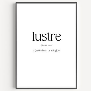 Lustre Definition Print - Etsy UK