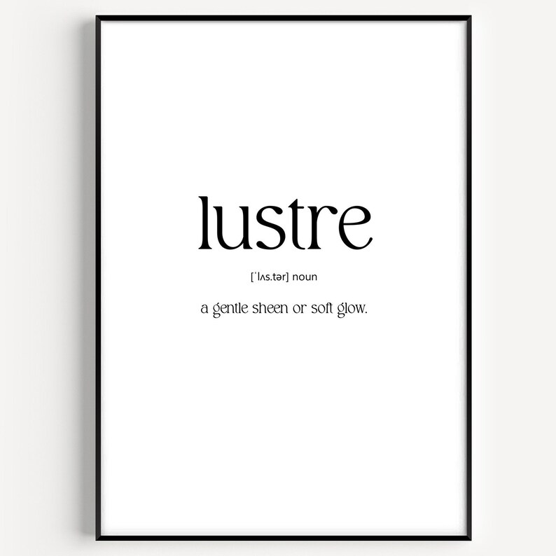 Lustre Definition Print - Etsy UK