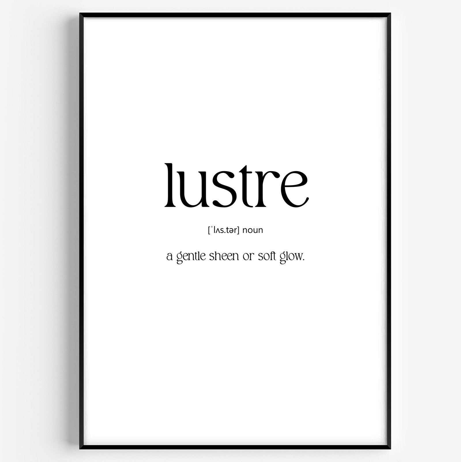 Lustre Definition Print - Etsy UK
