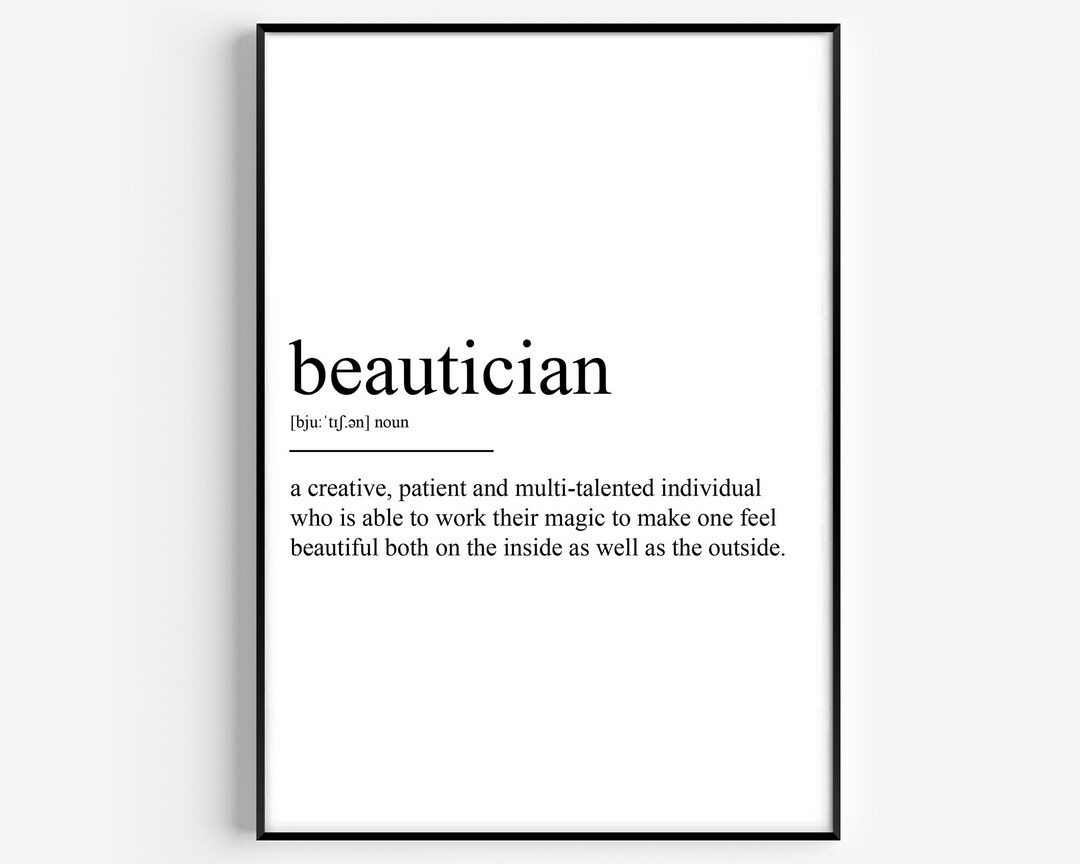 Beautician Definition Print - Etsy