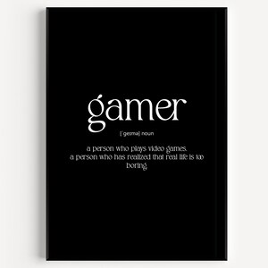 Gamer Definition Print - Etsy