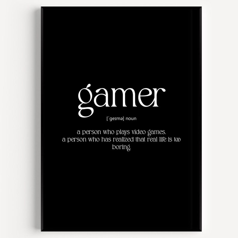 Gamer Definition Print - Etsy