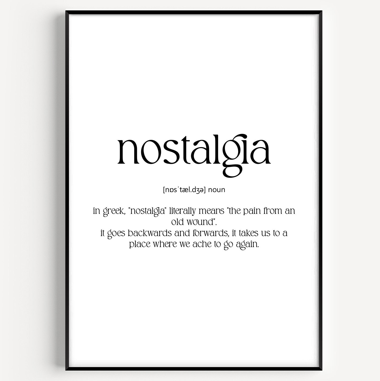 Nostalgia Definition Print - Etsy