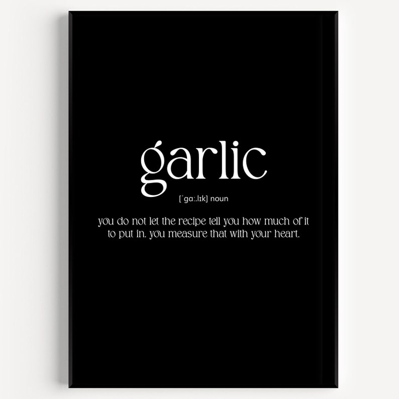 Garlic Definition Print - Etsy