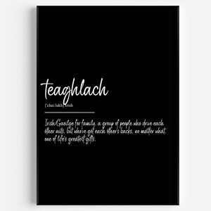 Teaghlach Definition Print - Etsy