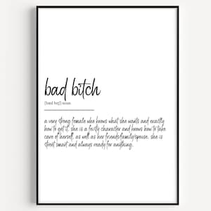 Bad Bitch Definition Print - Etsy