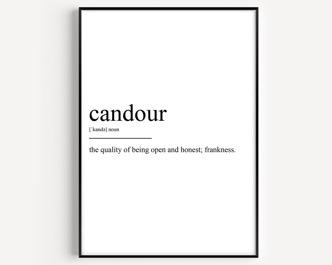 Candour Definition Print - Etsy