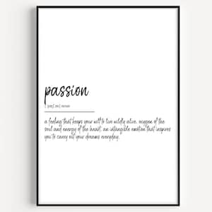 Passion Definition Print - Etsy