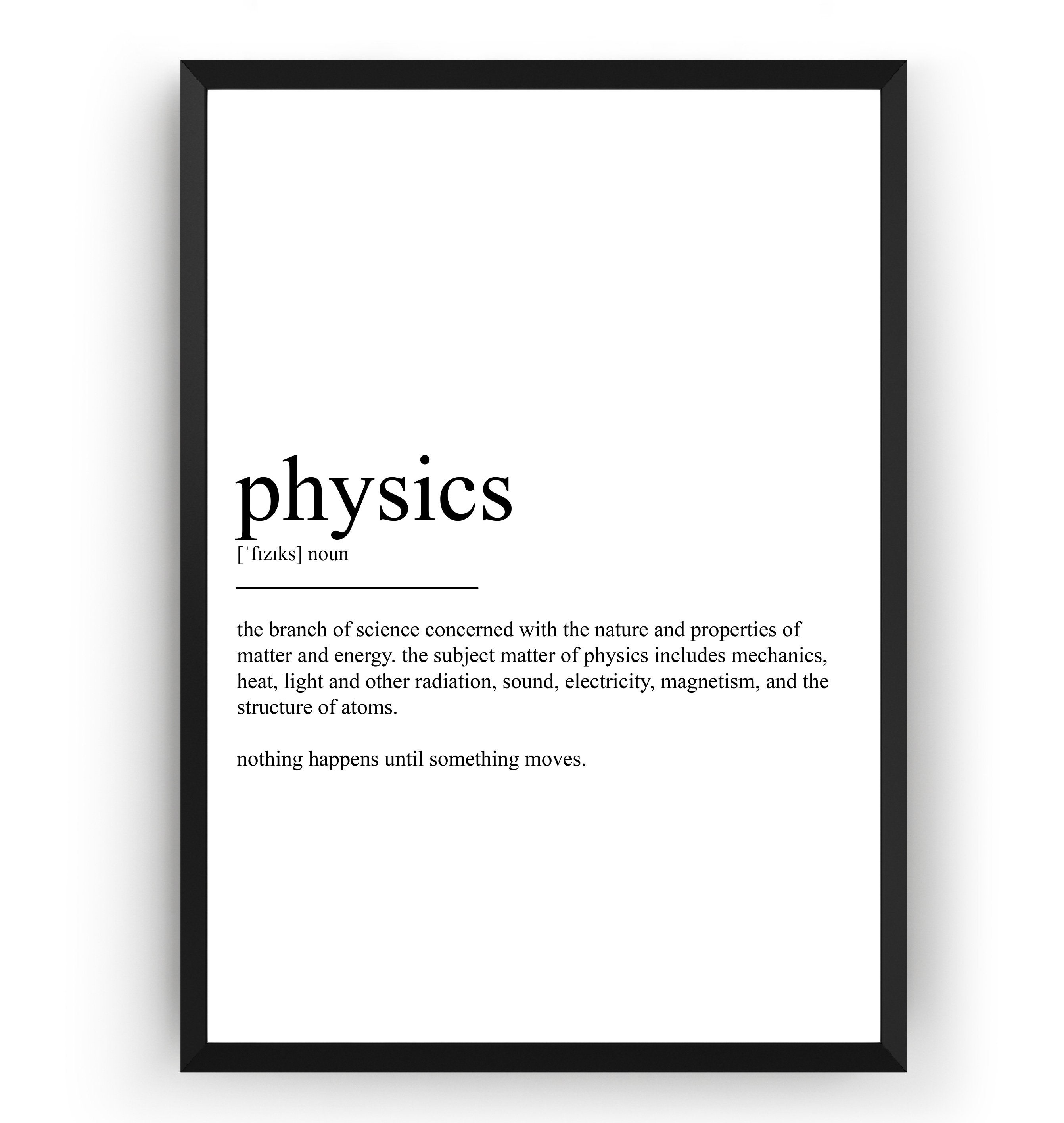 Physics Definition Print | Etsy
