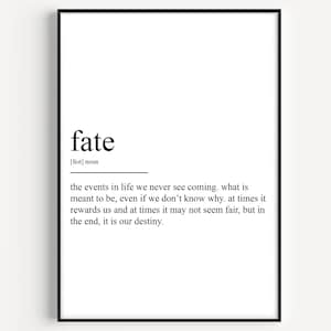 Fate Definition Print - Etsy