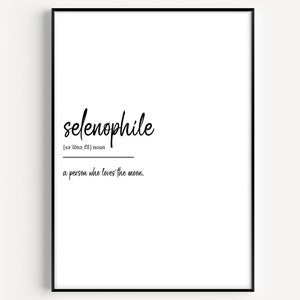 Selenophile Definition Print - Etsy